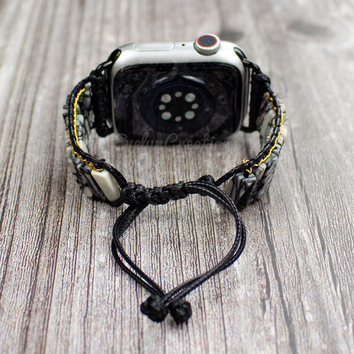 Natural Spiderweb Jasper Stone Watch Band Strap for Apple – EvelynCreations