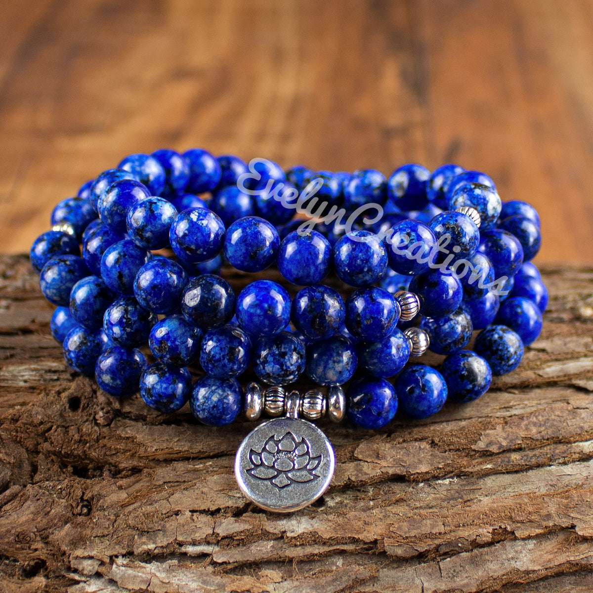 108 Beads Mala Prayer Lapis Lazuli Necklace – EvelynCreations